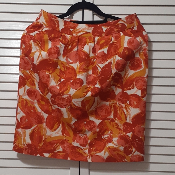 Skirts | Summer Orange Floral Skirt | Poshmark
